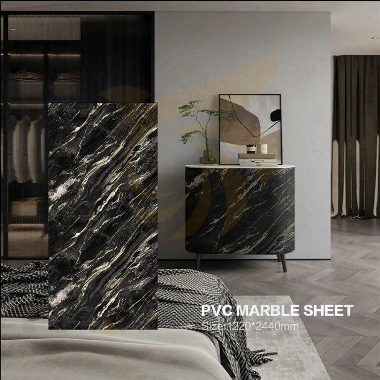 UV Marble Sheet PVC Metallic Finish